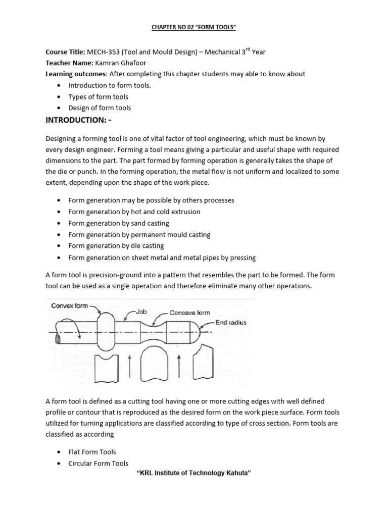 Chapter No 02 Form Tools | PDF | Grinding (Abrasive Cutting) | Wear
