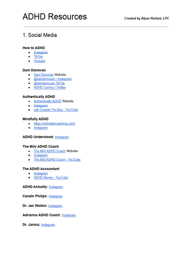 ADHD Resources | PDF | Time Management | Professional Skills