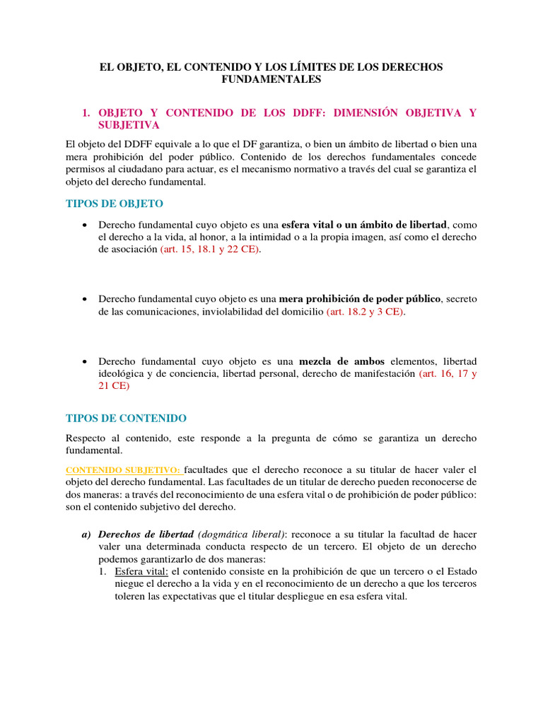 Consti II Tema 9 | PDF | Derecho Constitucional | Derechos