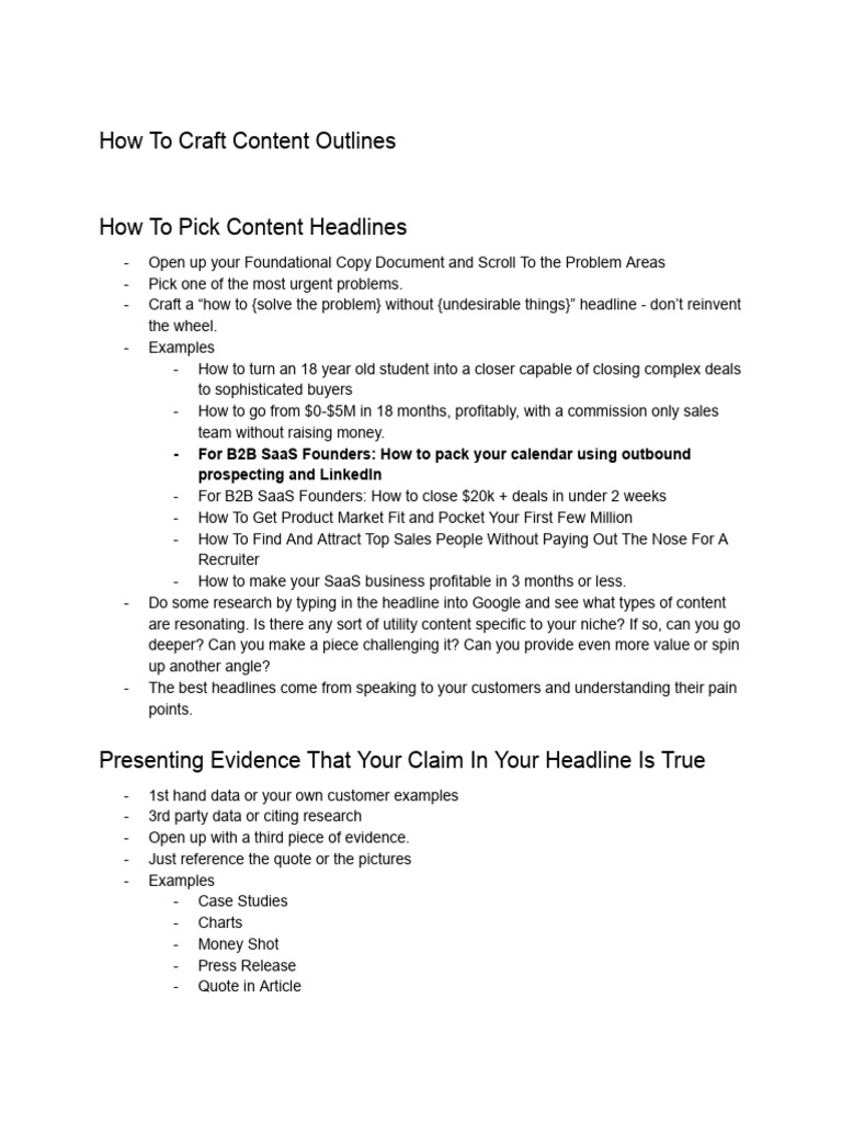How To Craft Content Outlines | PDF | Sales | Evidence