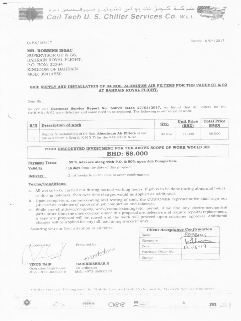 Customer Approval | PDF