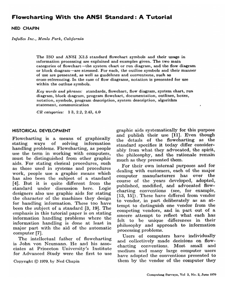 Flowcharting With The ANSI Standard - A Tutorial-Páginas-1 | PDF | Computing | Systems Science