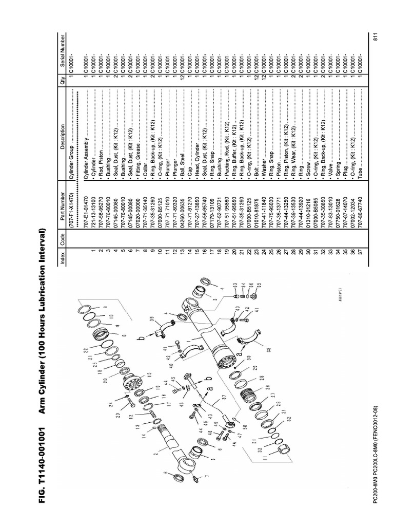 Arm Cylinder Pc200-8m0 c16614 | PDF