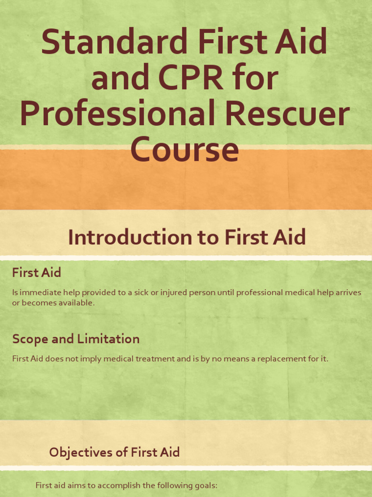 Standard First Aid and CPR For Professional Rescuer1 | Download Free ...