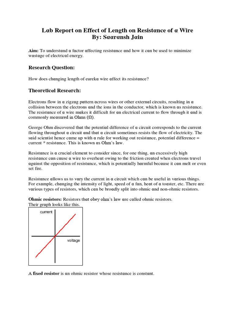 Impact of Wire Length on Resistance | PDF | Electric Current ...