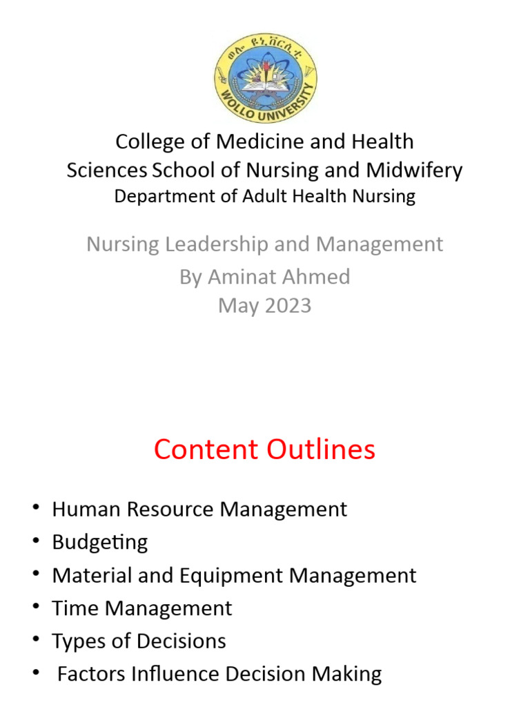Nursing MGT Presentation | PDF | Human Resource Management | Nursing