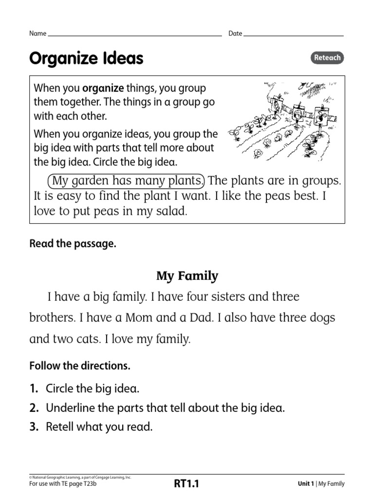 Reach For Reading, Grade 1, Reteaching Masters © 2017 | PDF | Adjective ...