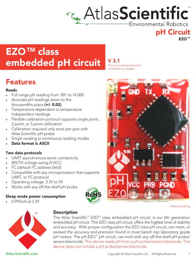 PH EZO Datasheet | PDF | Ph | Computer Engineering