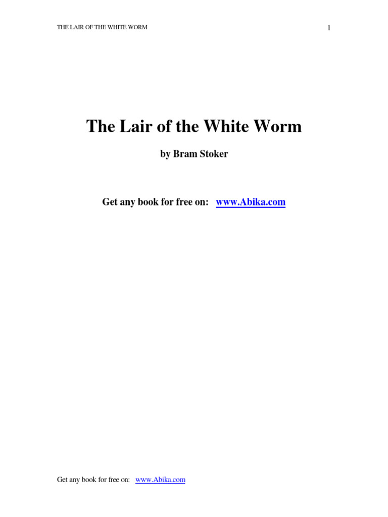 Bram Stoker - The Layer of The White Worm | PDF