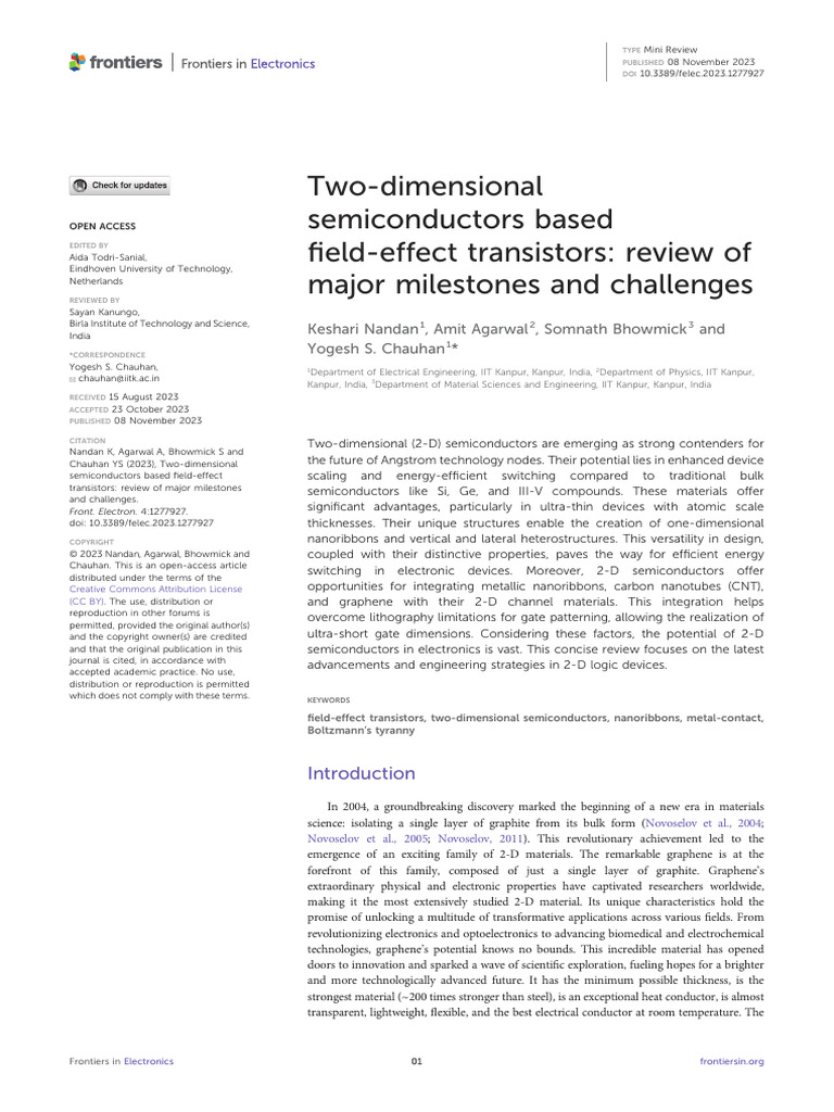 Felec 04 1277927 | PDF | Graphene | Field Effect Transistor