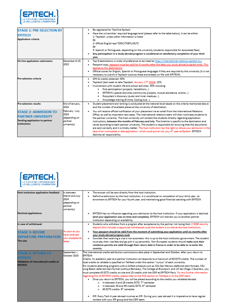 Epitech Study Abroad Application Guide | PDF | Test Of English As A ...