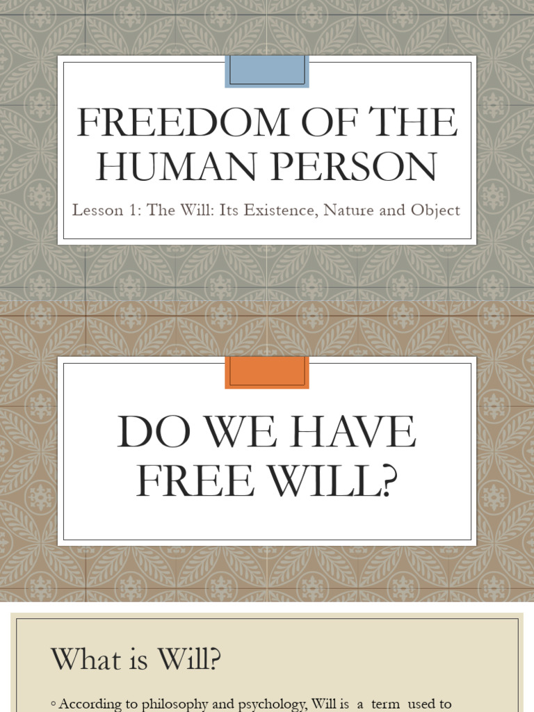 Human Freedom Lesson 1 | Download Free PDF | Free Will | Determinism