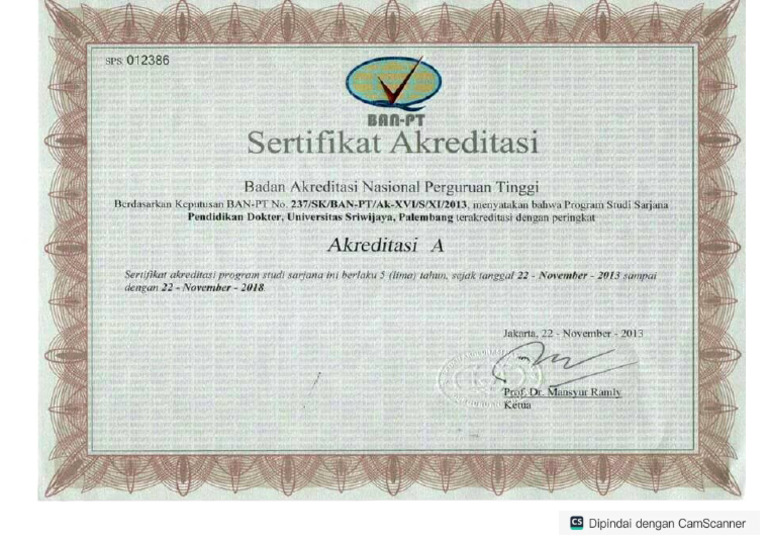 Sertifikat Akreditasi Program Studi Pendidikan Dokter | PDF