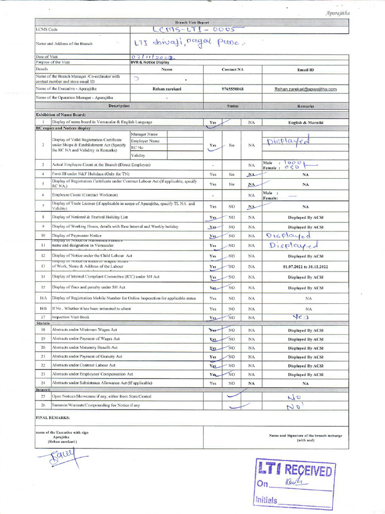Lcms-Lti-0005 BVR | PDF