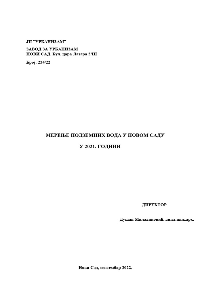 Podzemne Vode 2021 | PDF