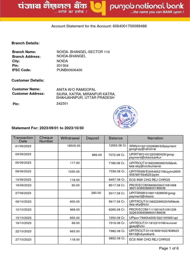 Anita Bank Statement | PDF | Service Industries | Corporate Jargon