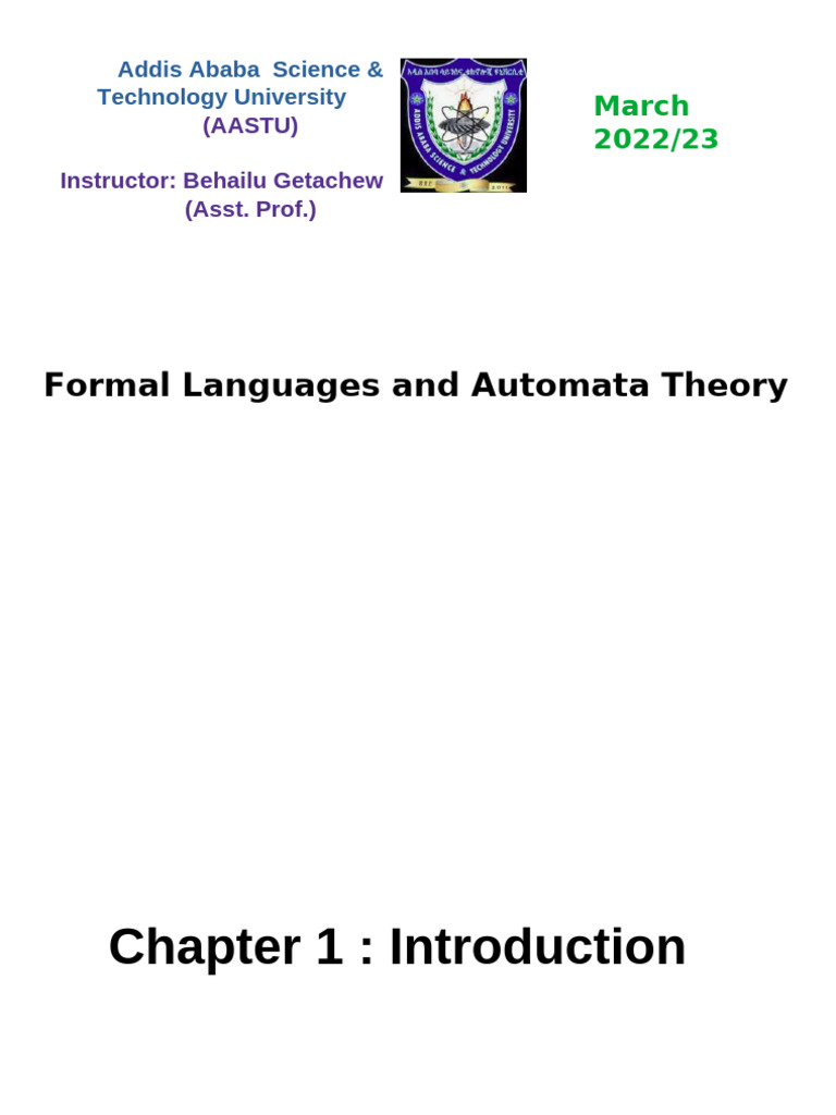 CH 1 | PDF | Set (Mathematics) | Automata Theory
