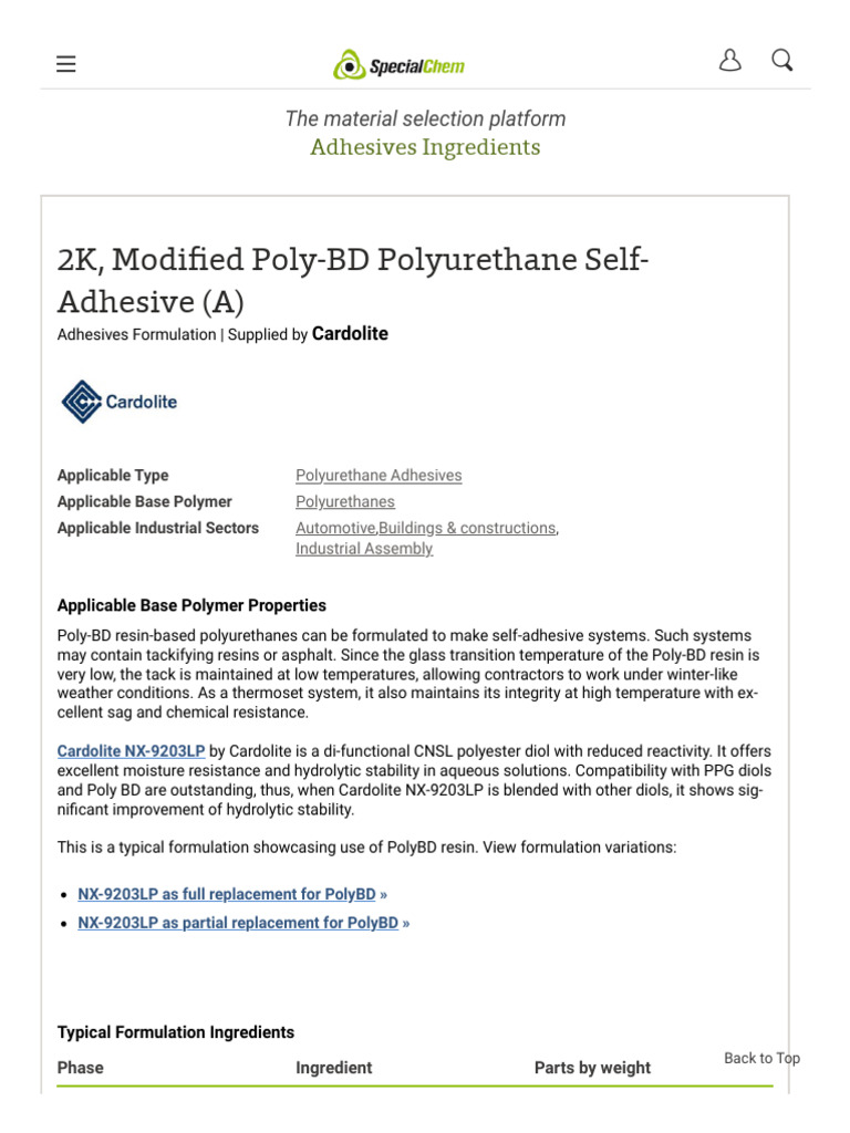 Polyurethane Self Adhesive A | PDF | Polyurethane | Epoxy