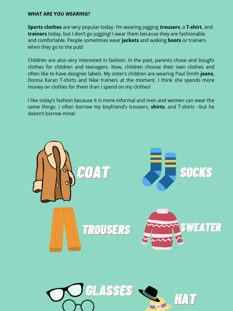 Describing Clothes Slides | PDF