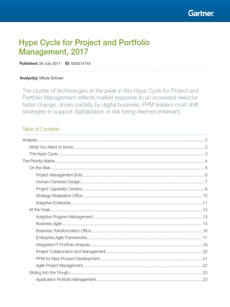 Hype Cycle For Project and P 314744 | PDF | Agile Software Development ...