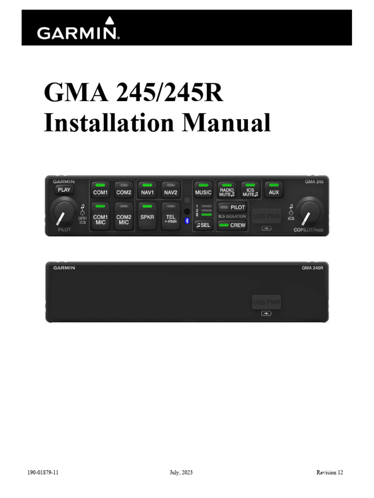 Garmin Gma 245 Installation Manual | PDF | Microphone | Electrical ...
