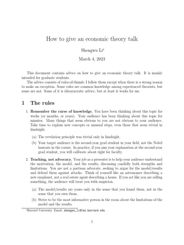 Theory Presentation Advice | PDF | Theorem | Theory