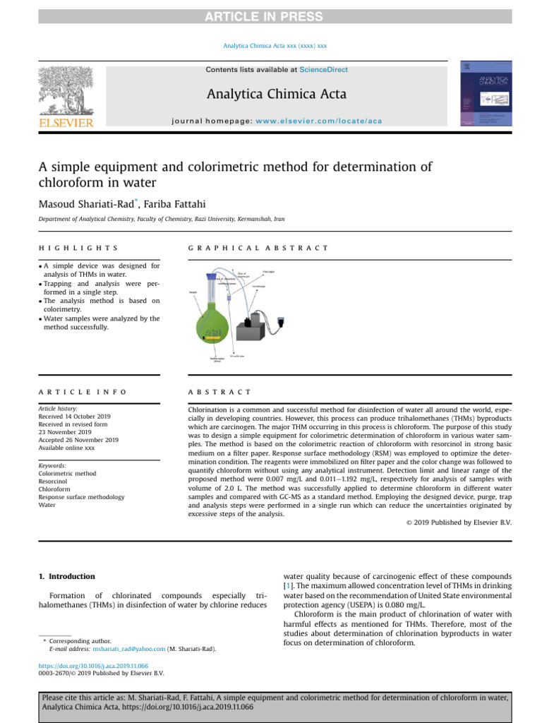 A Simple Equipment And Colorimetric Method For Determination