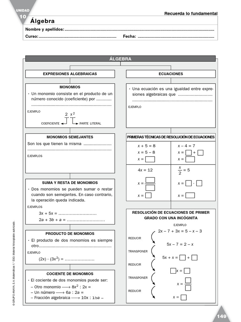 Álgebra | PDF | División (Matemáticas) | Multiplicación