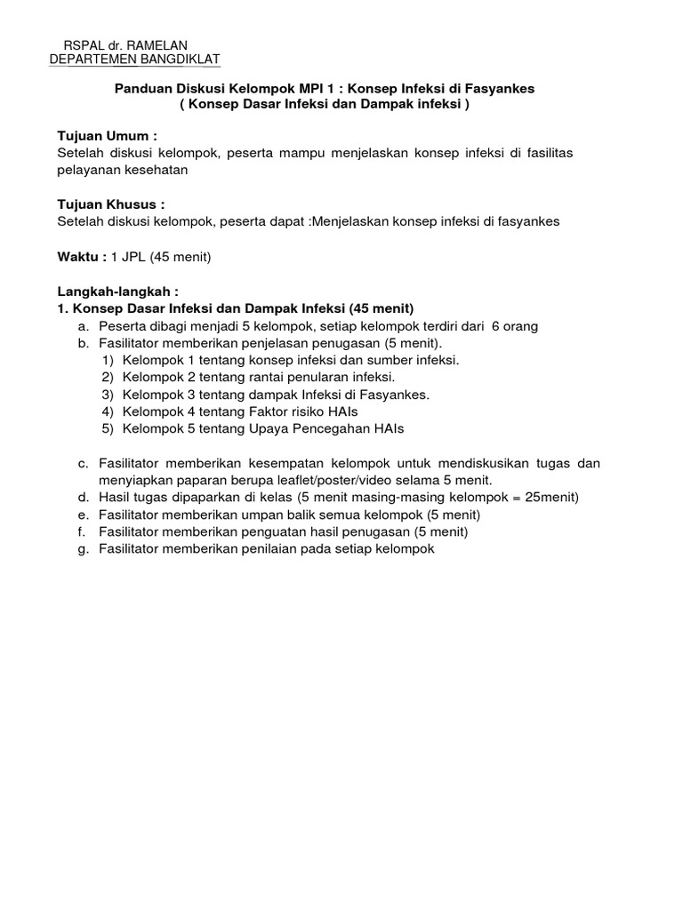 MPI 1 Konsep Dasar Infeksi Dan Dampak Infeksi | PDF