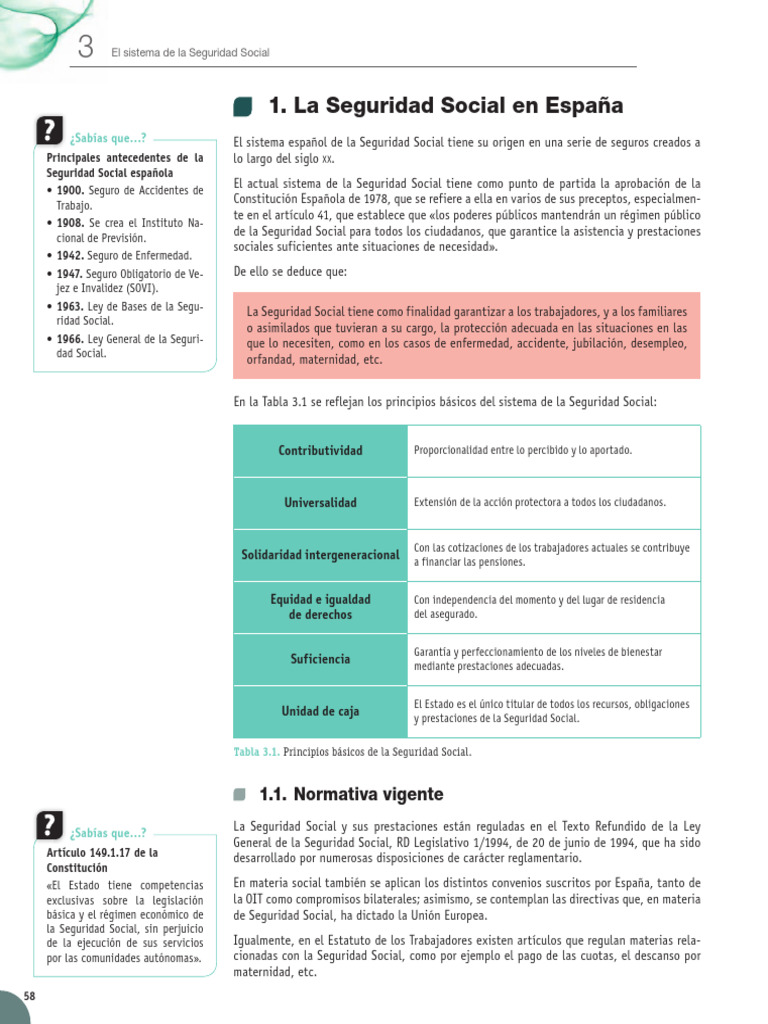 Tema 3 Seguridad Social en España | PDF | Pensión | Ministerio (Departamento de Gobierno)