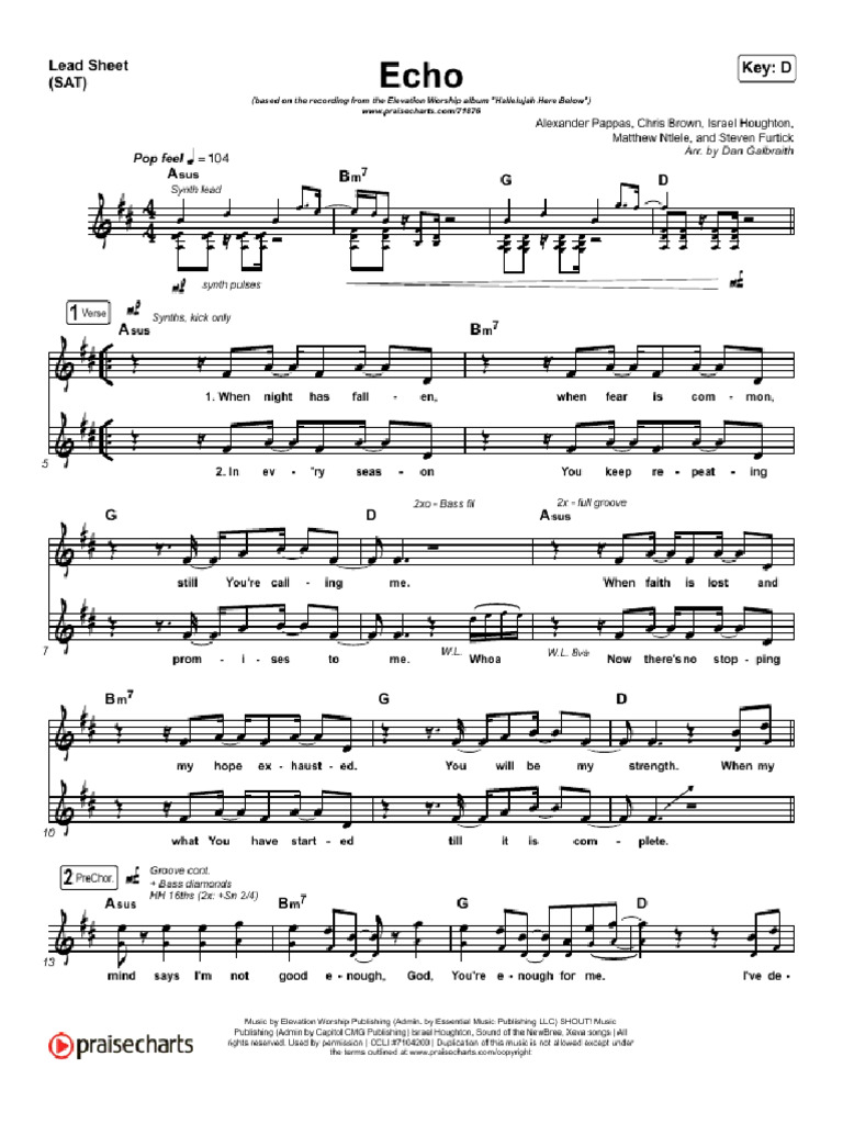 Echo Lead Sheet | PDF