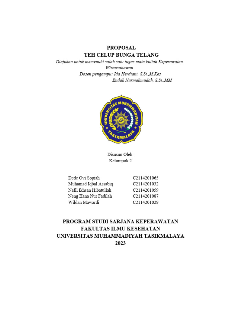 PROPOSAL TEH CELUP BUNGA TELANG KEl 2 | PDF