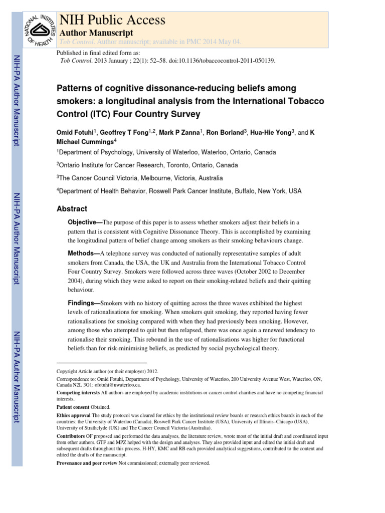 6 Cognitive Dissonance | PDF | Cognitive Psychology | Science