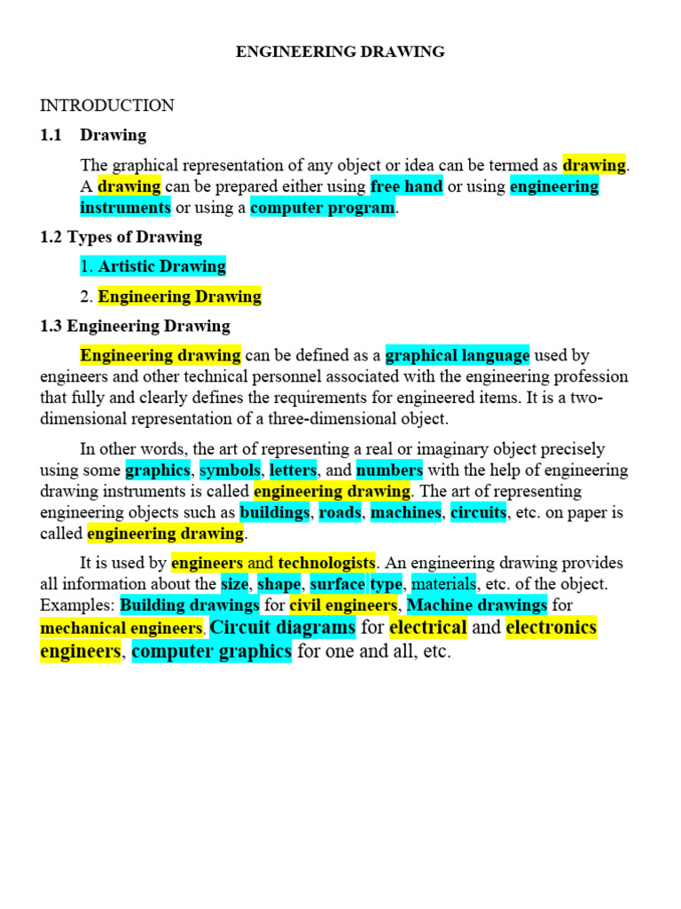 Engineering Drawing Notes | PDF | Technical Drawing | Engineering
