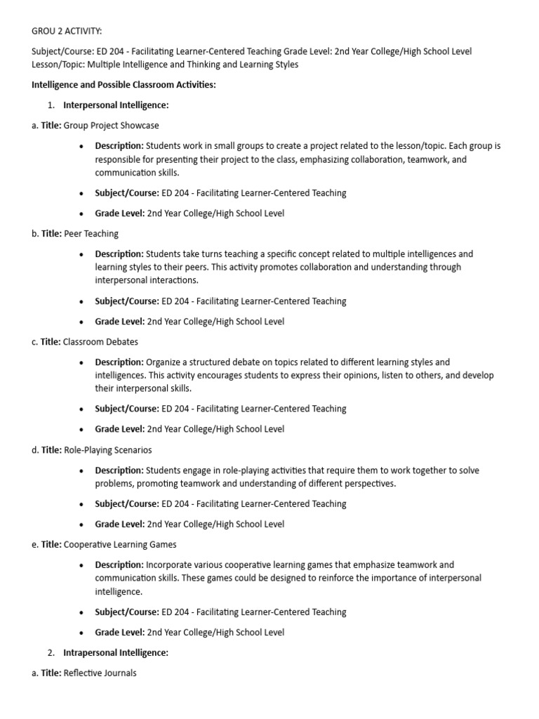 Group 2 Additional | Download Free PDF | Learning | Learning Styles