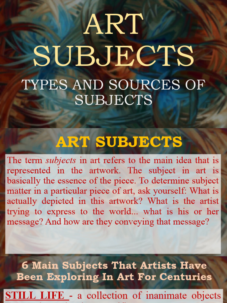 Art Subjects Explored | PDF | Paintings | Portrait Painting