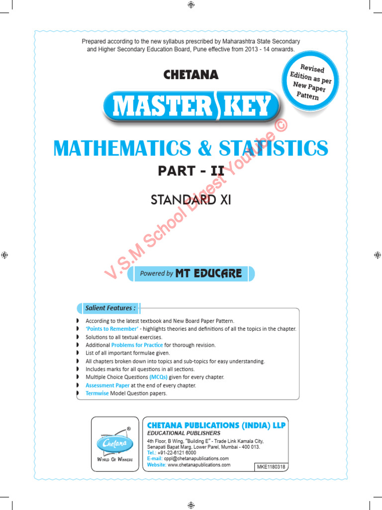 11th Maths 2 - Master Key | PDF | Multiple Choice