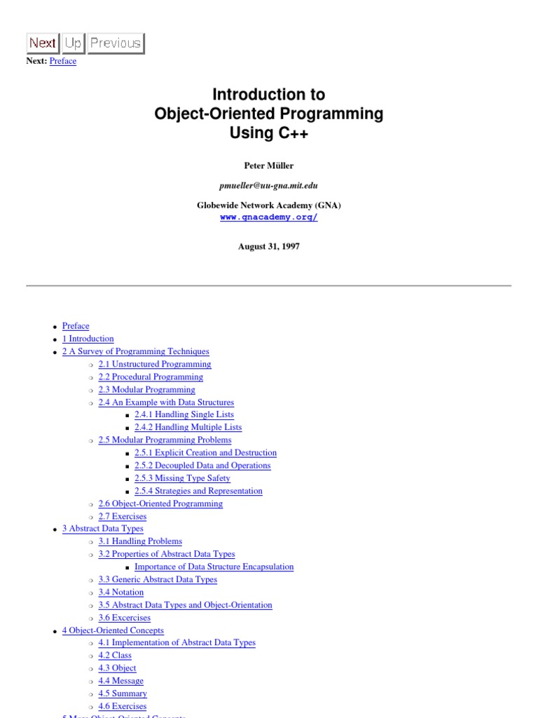 Introduction To Object Oriented Programming Using C++ | PDF | Computers