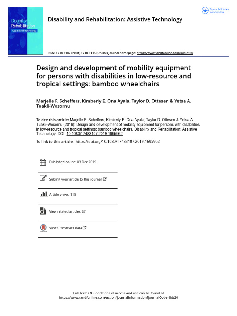 Bamboo Wheelchairs for Low-Resource Mobility | PDF | Wheelchair ...
