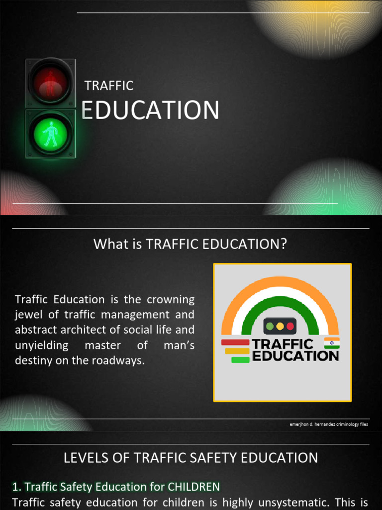 Topic 6 - Traffic Education Ecology and Economy | PDF | Driver's ...