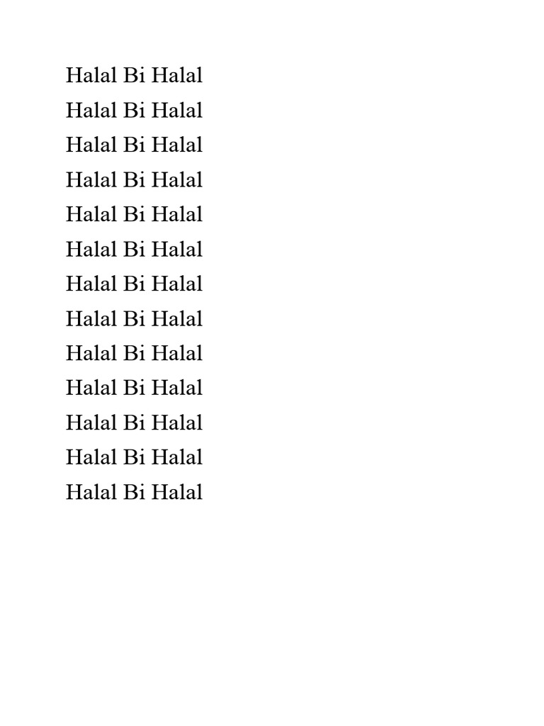 Contoh Font Halal Bi Halal | PDF