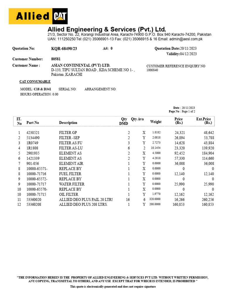 Asian Continental (PVT) Ltd. (KQR-68490) | PDF | Government | Taxation