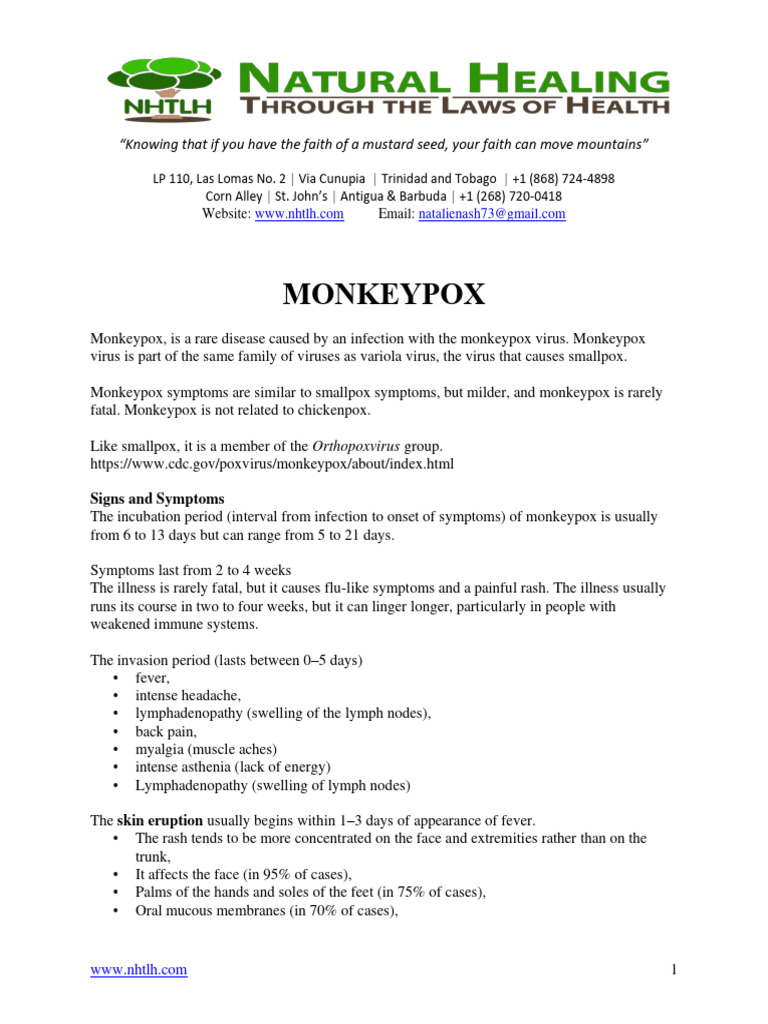 Monkey Pox Protocol | PDF | Smallpox | Causes Of Death
