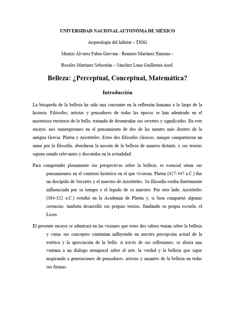 Ensayo FINALLLL | PDF | Belleza | Platón