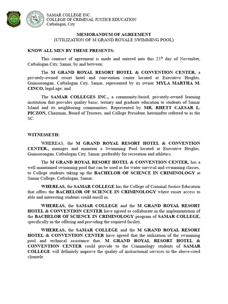Memorandum Of Agreement Download Free Pdf Justice Crime And Violence