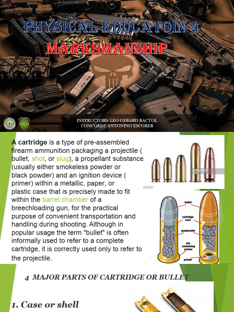 Type and Parts of AMMUNITION | PDF | Cartridge (Firearms) | Bullet