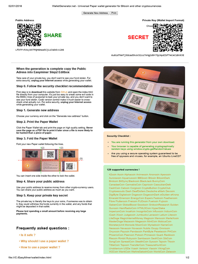 Crypto Paper Wallet Guide | PDF | Cryptocurrency | Bitcoin