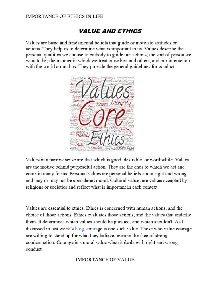 Value and Ethics | PDF | Courage | Morality
