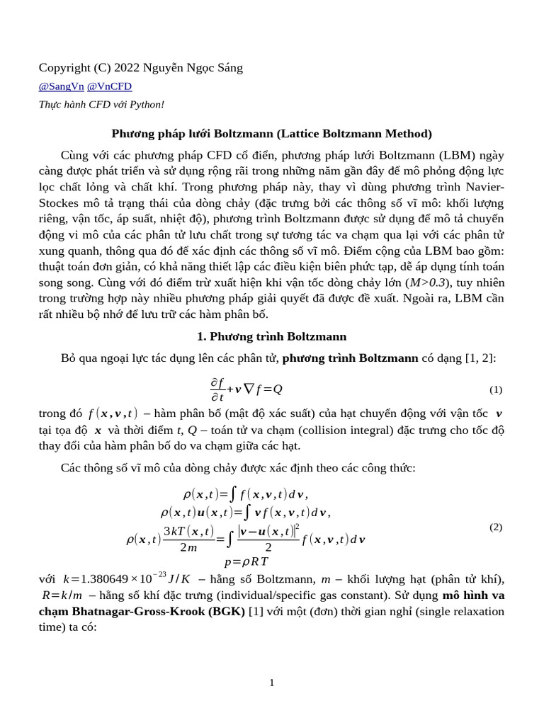 Lattice Boltzmann Method | PDF