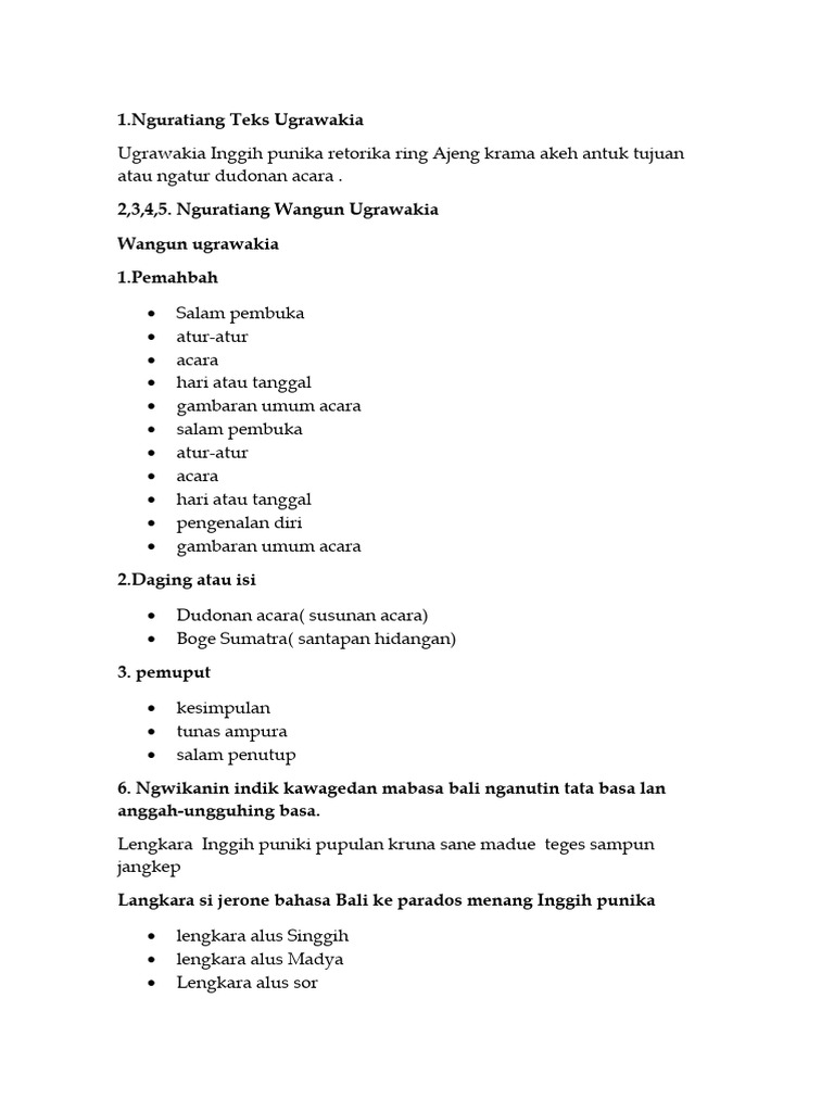 Us Bahasa Bali | PDF